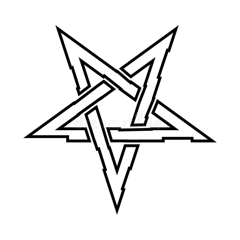 Pentagram. Inverted Star. Vector Illustration Isolated on White ...