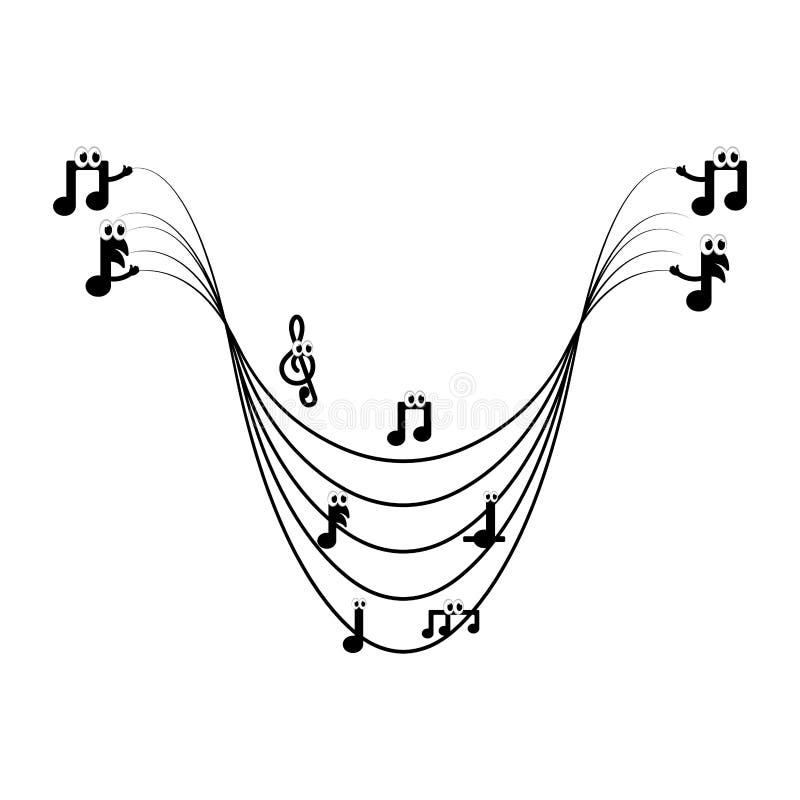 Fondo Pentagrama Musical Con Notas De Sonido Ilustración del Vector ...