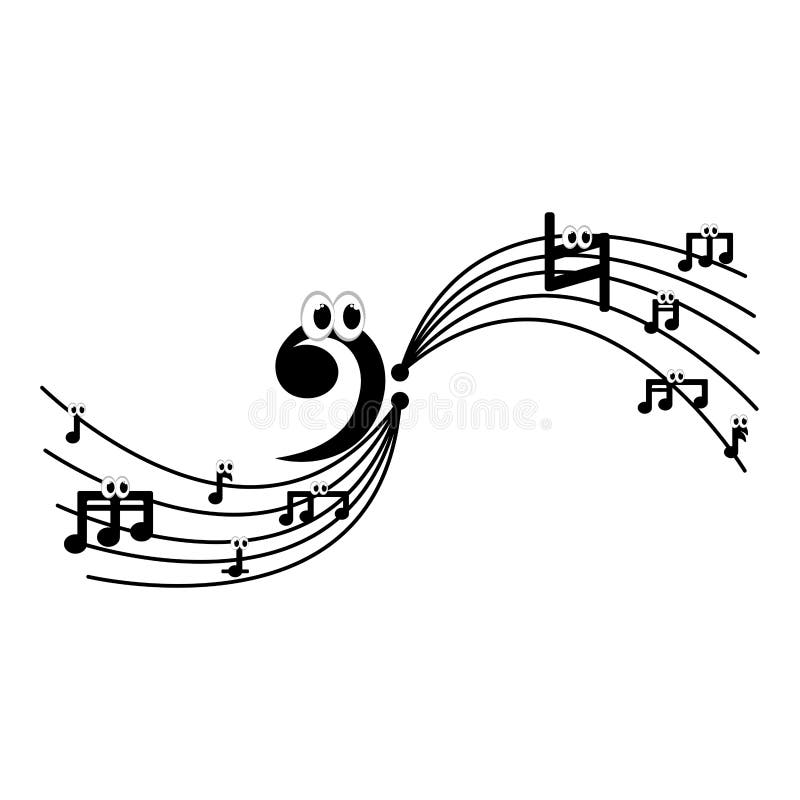 Fondo Pentagrama Musical Con Notas De Sonido Ilustración del Vector ...