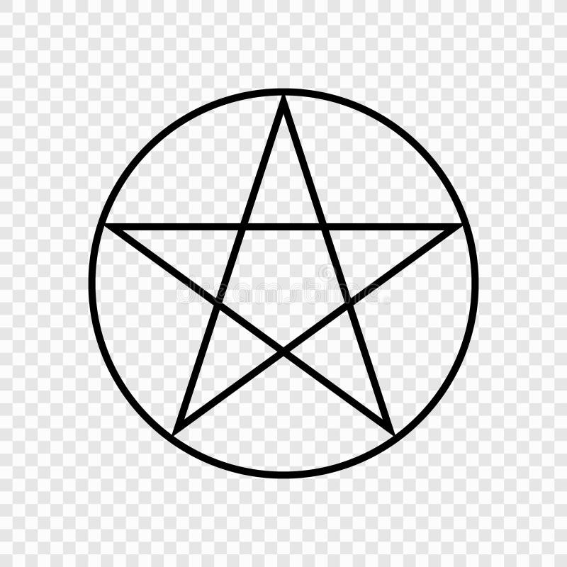 Pentagram Symbol in Black Outline Design Stock Vector - Illustration of ...