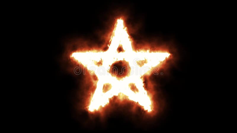 Pentagram Symbol Lighting Up and Burning in Flames Stock Video - Video ...