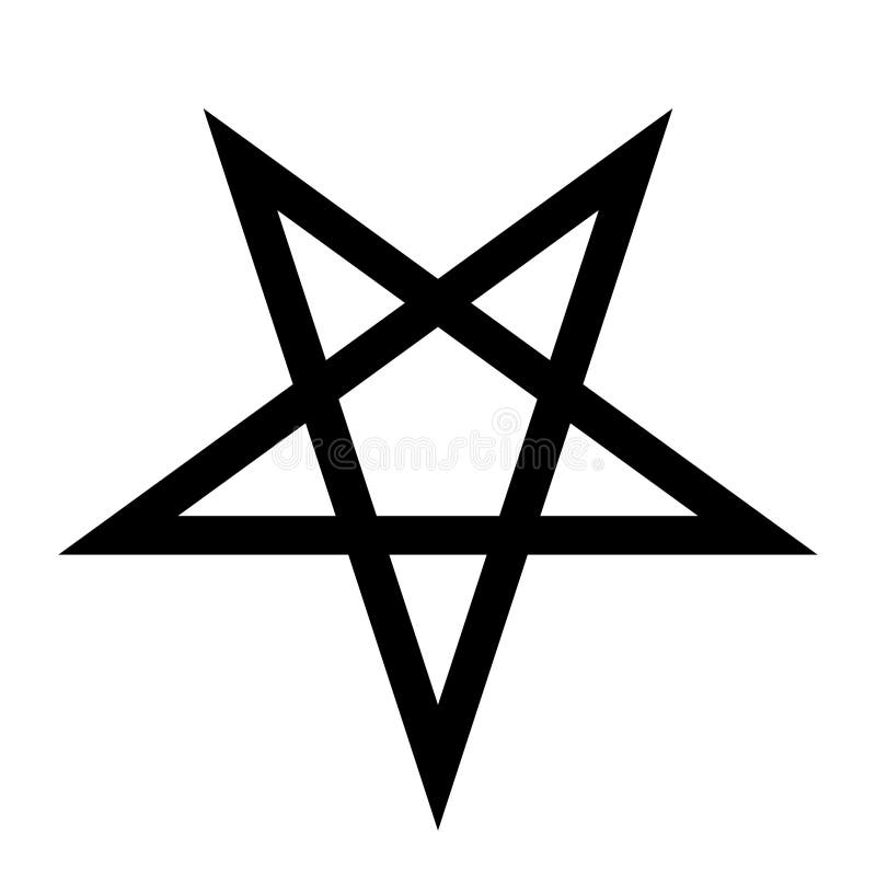 Pentagram - Vector Illustration of Simple Five-pointed Star, Isolated ...