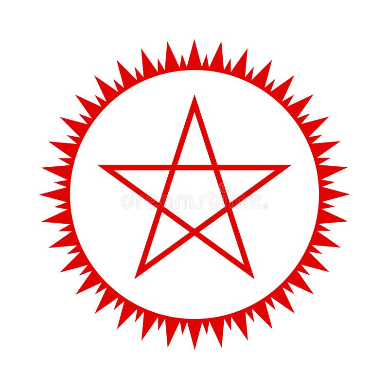 Pentagrampictogram Rode Ster Vector Stock Illustratie - Illustration of ...