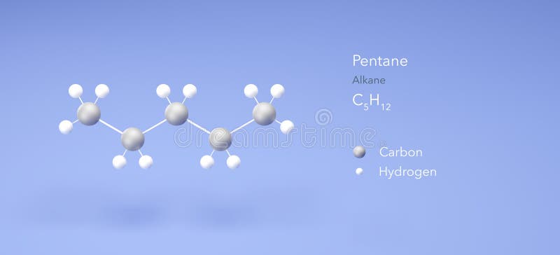 Pentane Molecule, Molecular Structures, Alkane, 3d Model, Structural ...