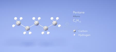 Pentane Molecule, Molecular Structures, Alkane, 3d Model, Structural ...