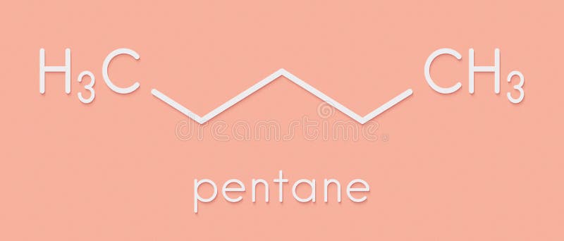 Pentane N-pentane Alkane Molecule. Skeletal Formula. Stock Illustration ...