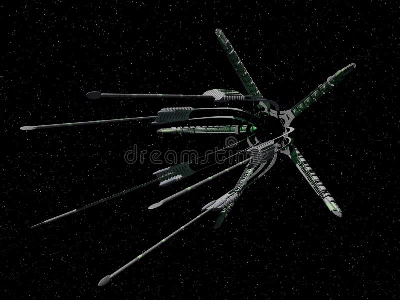 Pentaradial Symmetry Spaceship Stock Image - Image of black, space: 7948105