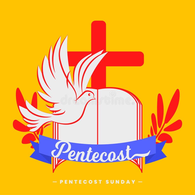 Pentecost Whit Sunday Celebration Card Poster Vector Stock Vector ...