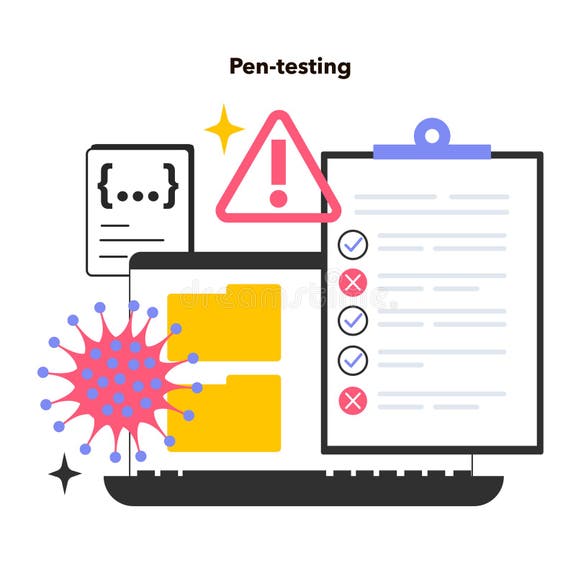 Pentesting. Cyber or Web Security Technology Stock Vector ...