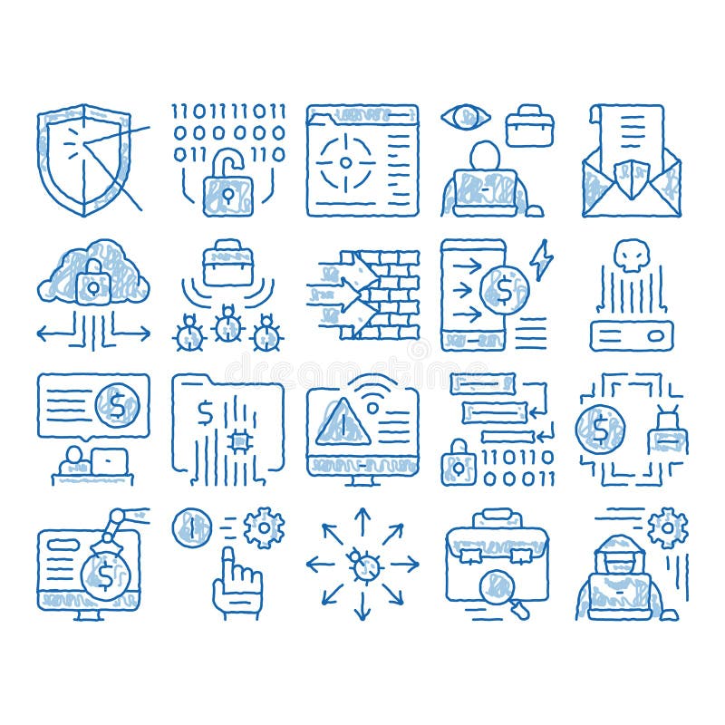 Pentesting Software Icon Hand Drawn Illustration Stock Vector ...