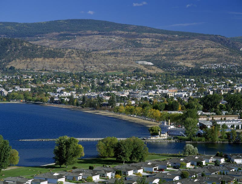 Penticton in Okanagan stock image. Image of boats, forest - 22501017