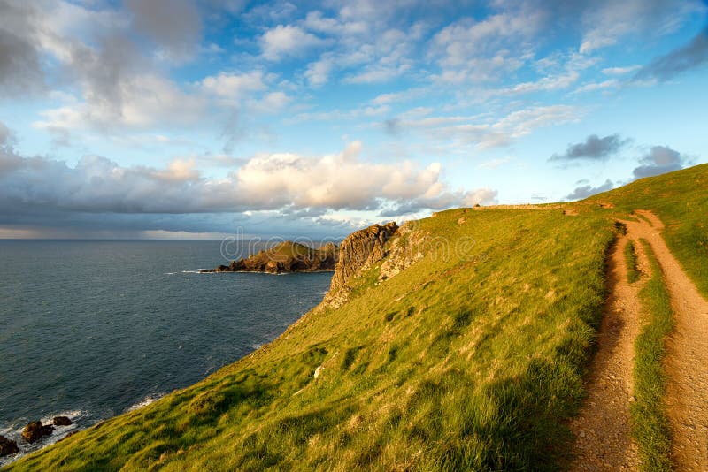 Pentire Head on the Cornish Coast Stock Image - Image of pentire ...
