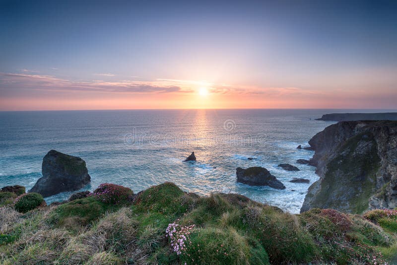 Pentire Steps in Cornwall stock image. Image of beautiful - 53427817