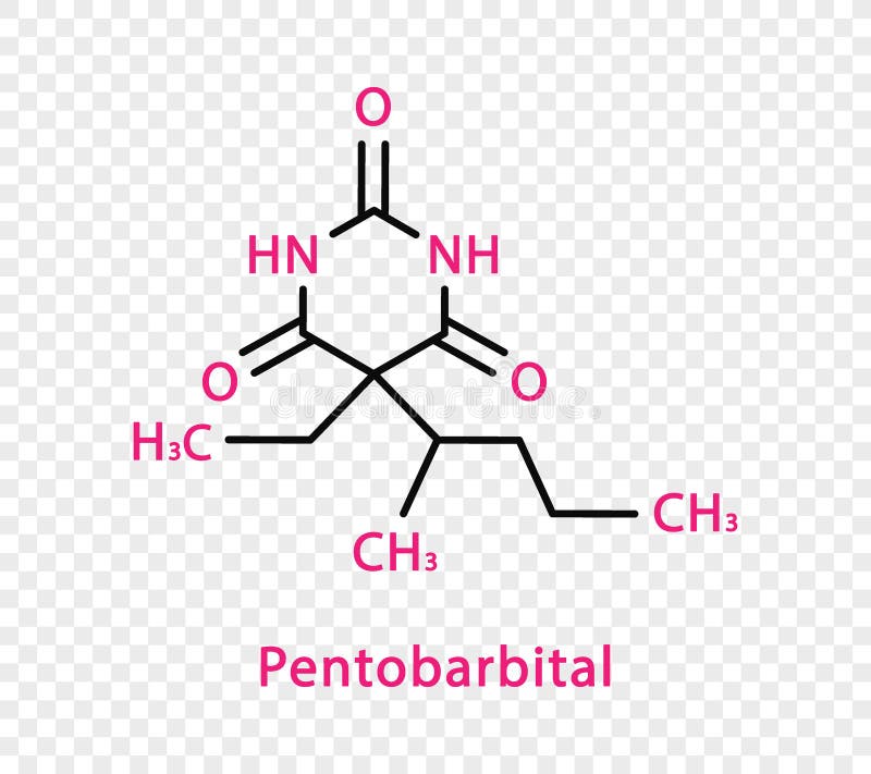 Pentobarbital Pentobarbitone Barbiturate Sedative, Chemical Structure ...