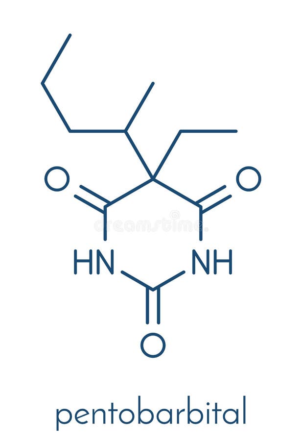 Pentobarbital Pentobarbitone Barbiturate Sedative, Chemical Structure ...