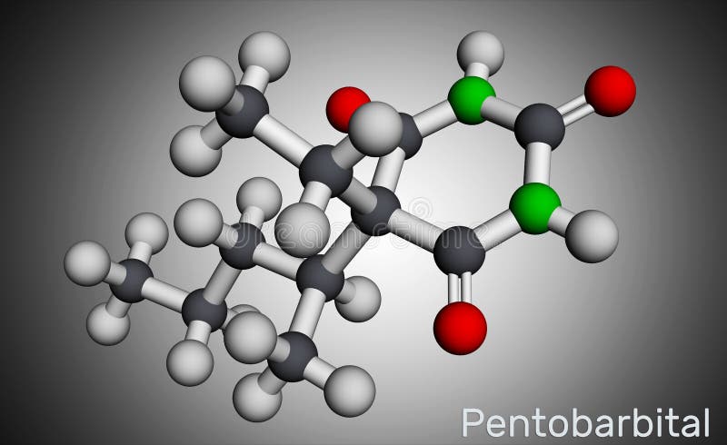 Pentobarbital, Pentobarbitone Molecule. it is Sedative, Hypnotic Agent ...