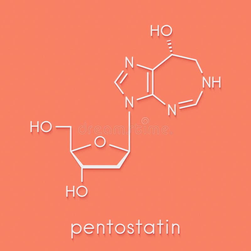 Pentostatin Cancer Drug Molecule. Skeletal Formula. Stock Illustration ...