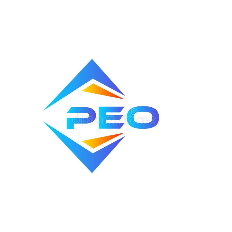 PEO Abstract Technology Logo Design on White Background. PEO Creative ...