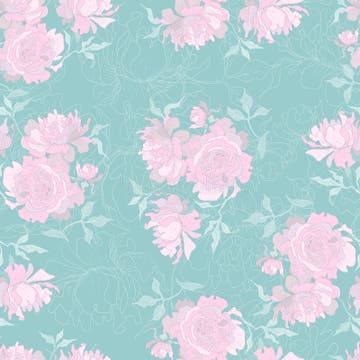 Peony seamless pattern stock vector. Illustration of green - 25323774