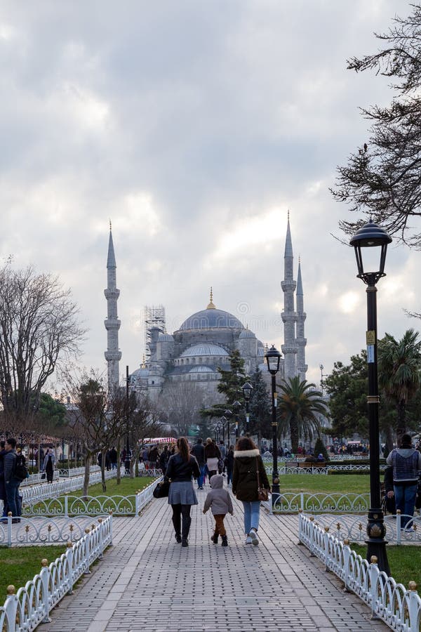 Peoople Walking at the Sultanahmet Square. View of the Sultanahmet ...