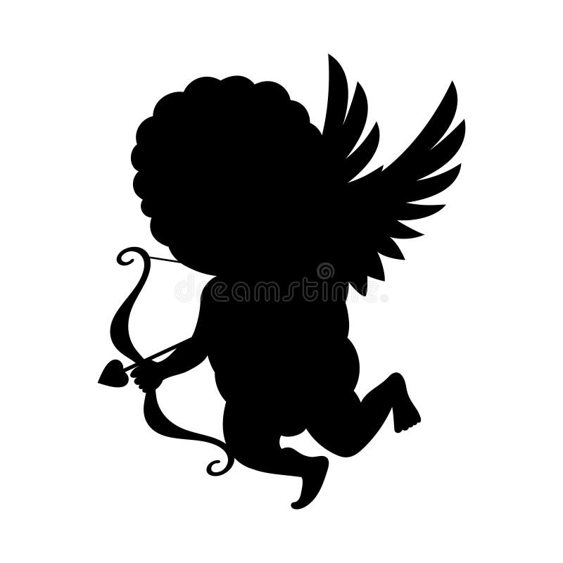 Cupid Icon Set. Love and Valentine S Day Symbol. Cupid Shooting Arrow ...