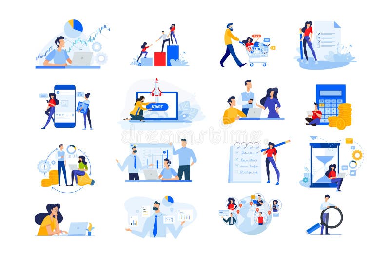 Set of Modern Flat Design People Icons Stock Vector - Illustration of ...