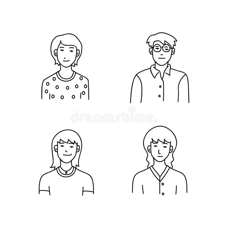 Unique Hand Drawn People Doodle Illustration Sketch Stock Vector ...