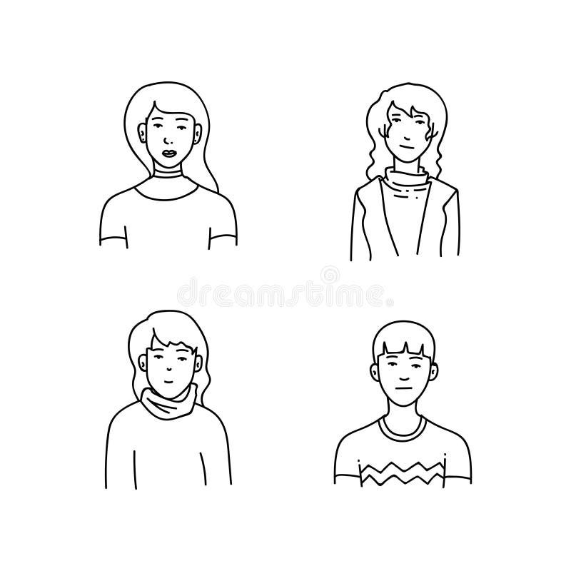 Unique Hand Drawn People Doodle Illustration Sketch Stock Vector ...