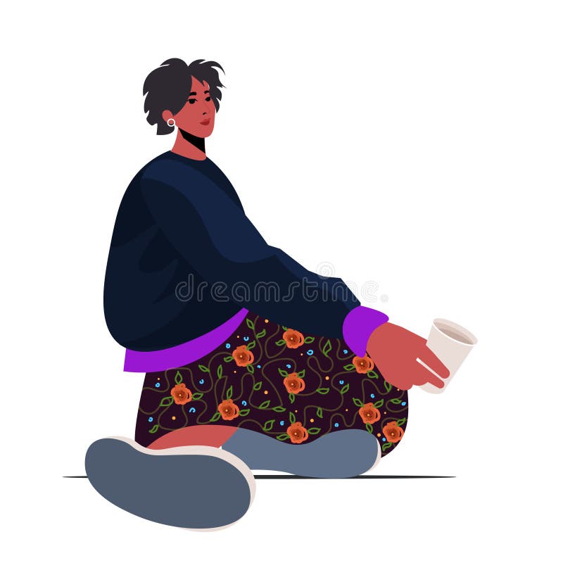 Homeless Young Woman. Poverty and Homelessness Concept. Stock Vector ...