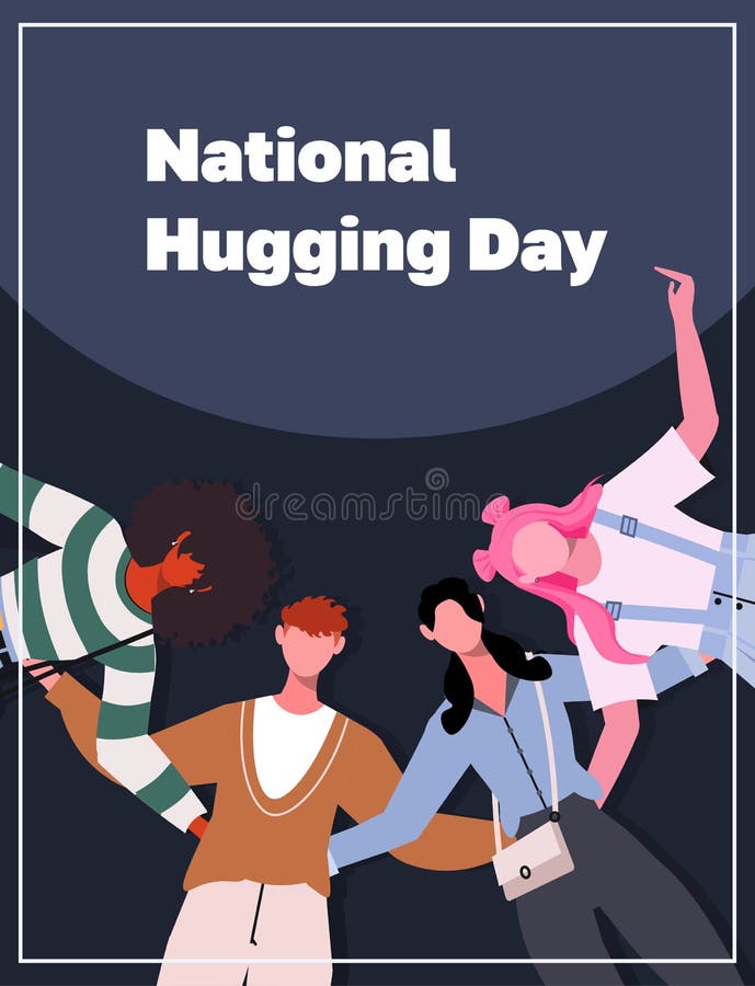 National hugging day. stock vector. Illustration of group - 266748670