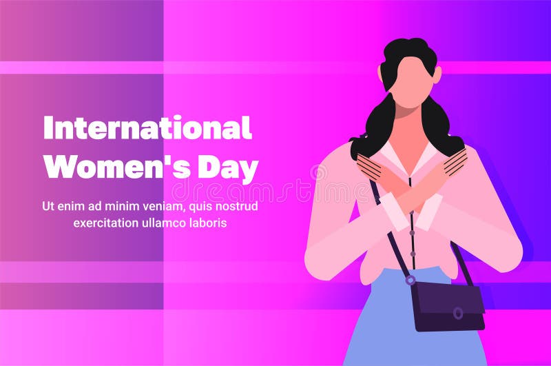 Young Modern Woman with Cross Arms. Stock Vector - Illustration of ...