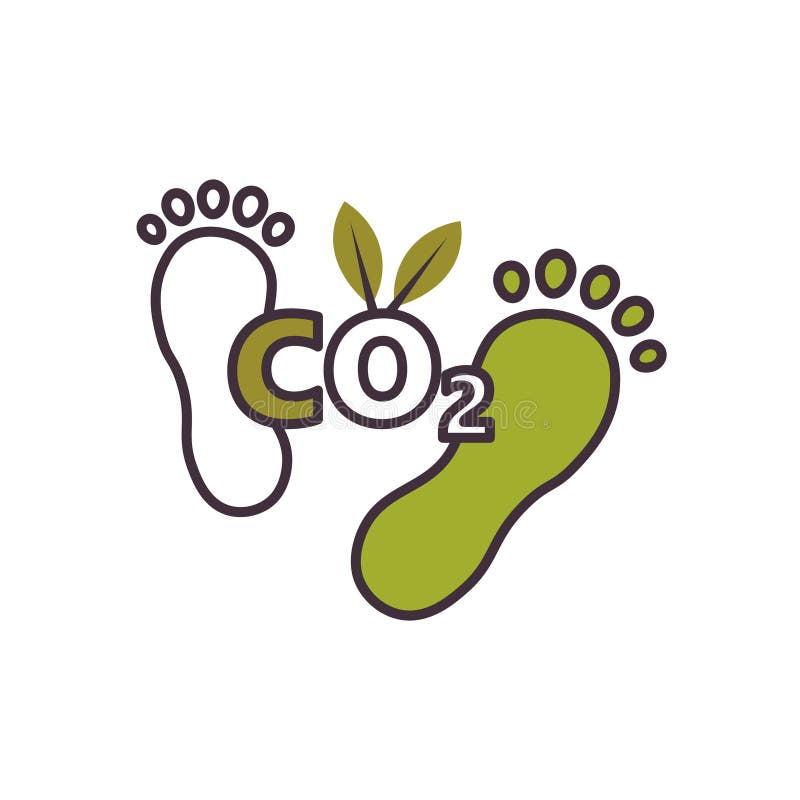 Carbon Footprint C02 Symbol Icon. Stock Vector - Illustration of ...