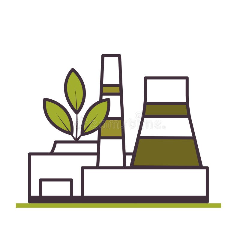 Eco Factory. Eco Friendly Green Industry Concept. Stock Vector ...