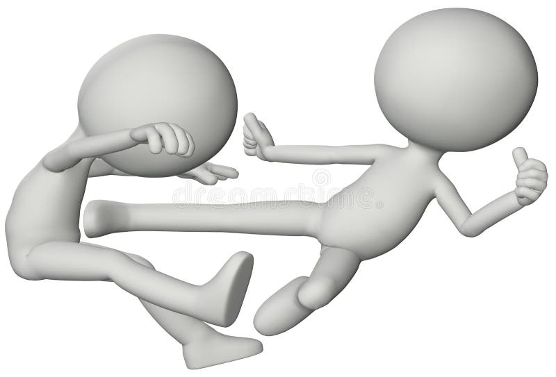 Karate Cartoon Flying Kick