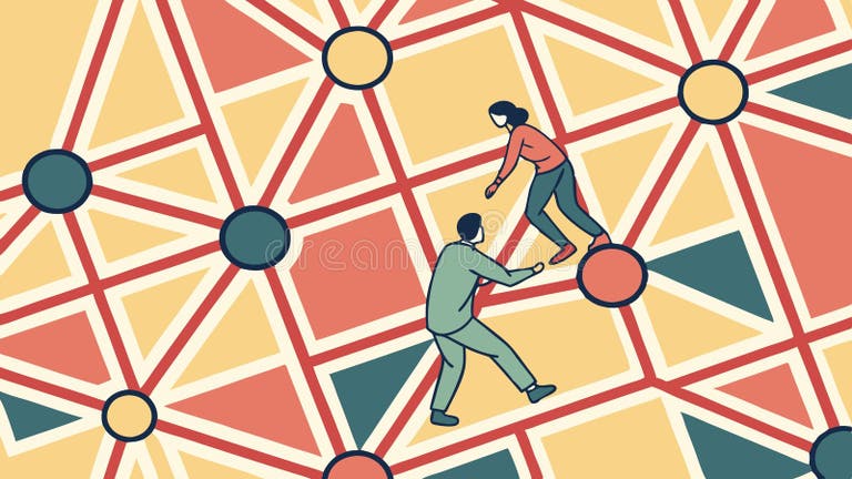 People on Abstract Geometric Pattern Vector, Community Modern ...
