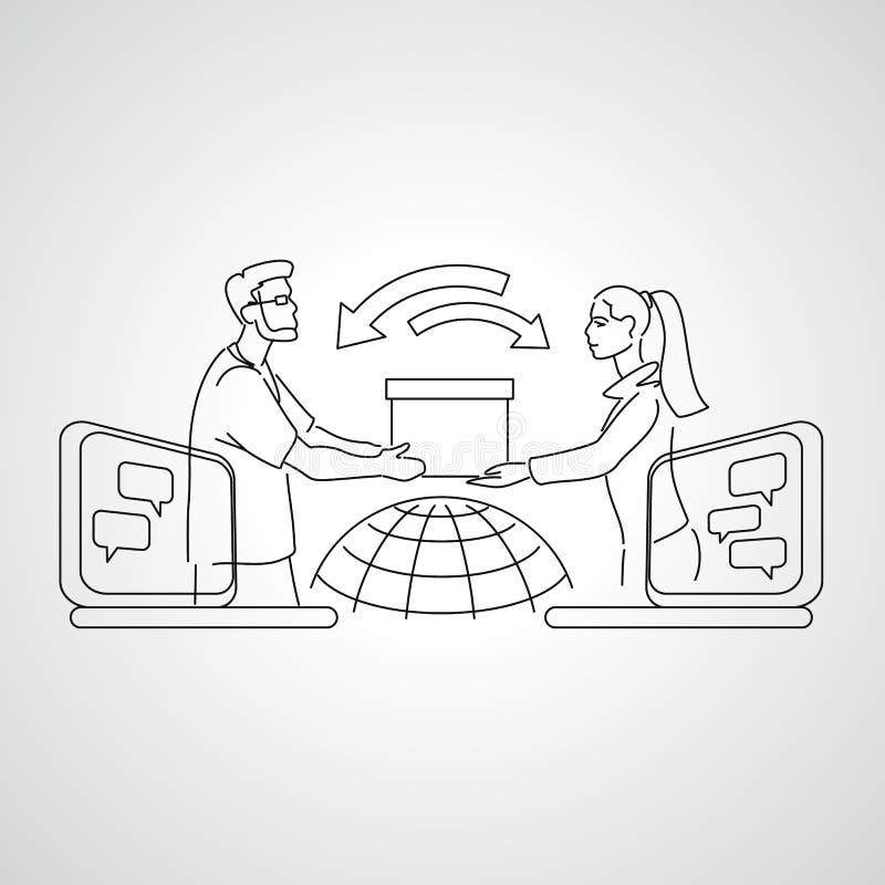 People Achieve Communication Over the World Web. Online Business ...