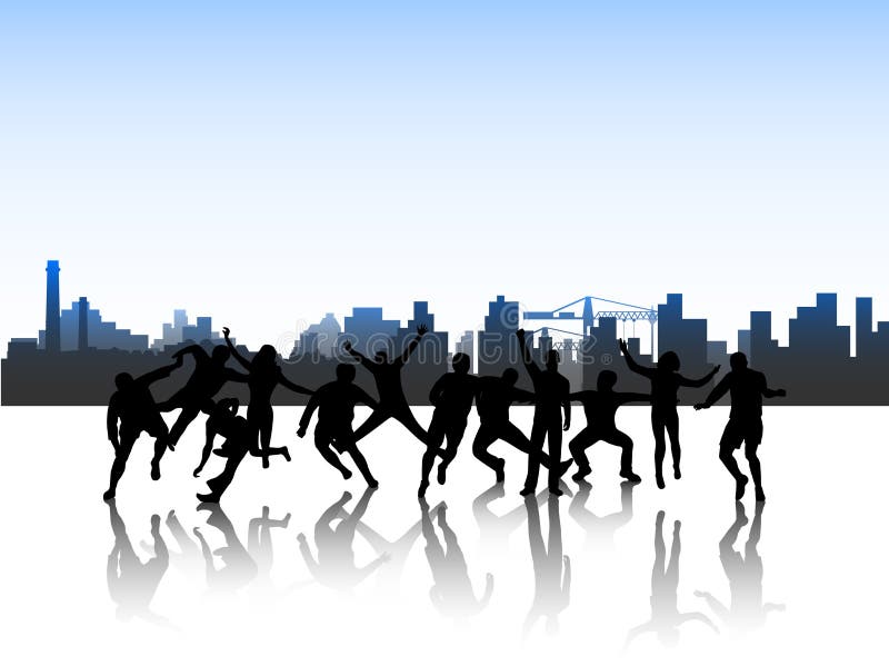 People in action and city stock vector. Illustration of limit - 7669650