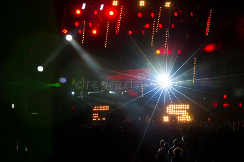 Vibrant Night Action Event with Bright Lights Stock Image - Image of ...