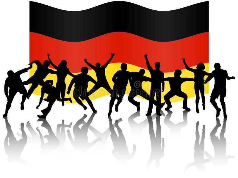 People In Action And Flag Picture. Image: 8094233