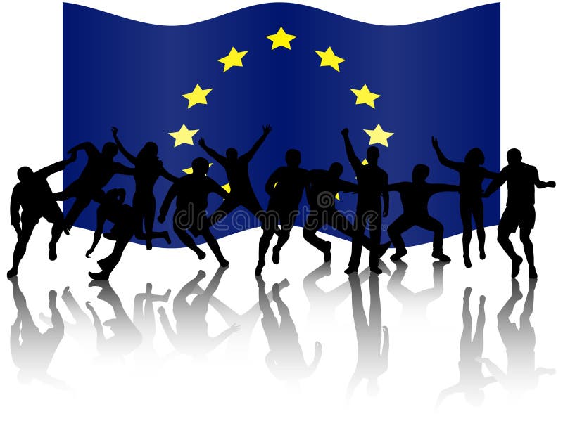 People In Action And Flag Picture. Image: 8094269