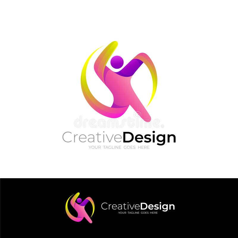 People Active Logo with 3d Colorful Design, Sport Stock Vector - Illustration of help, design ...