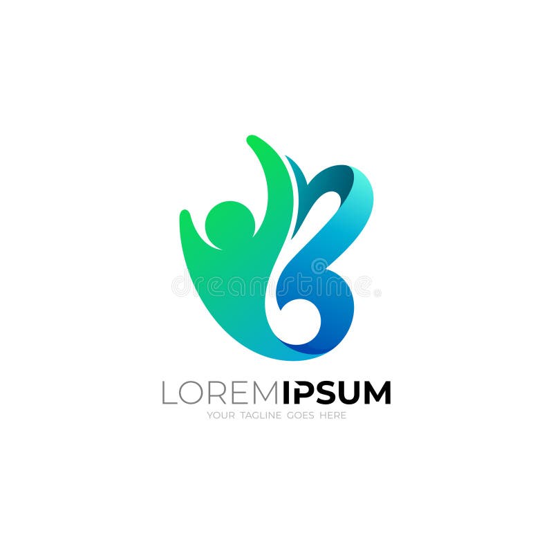 People Active Logo with Letter B Design Vector, 3d Stock Vector - Illustration of life, design ...