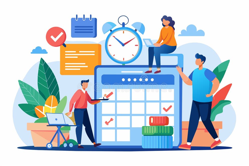 People are Actively Scheduling Work Hours Using a Large Calendar and ...