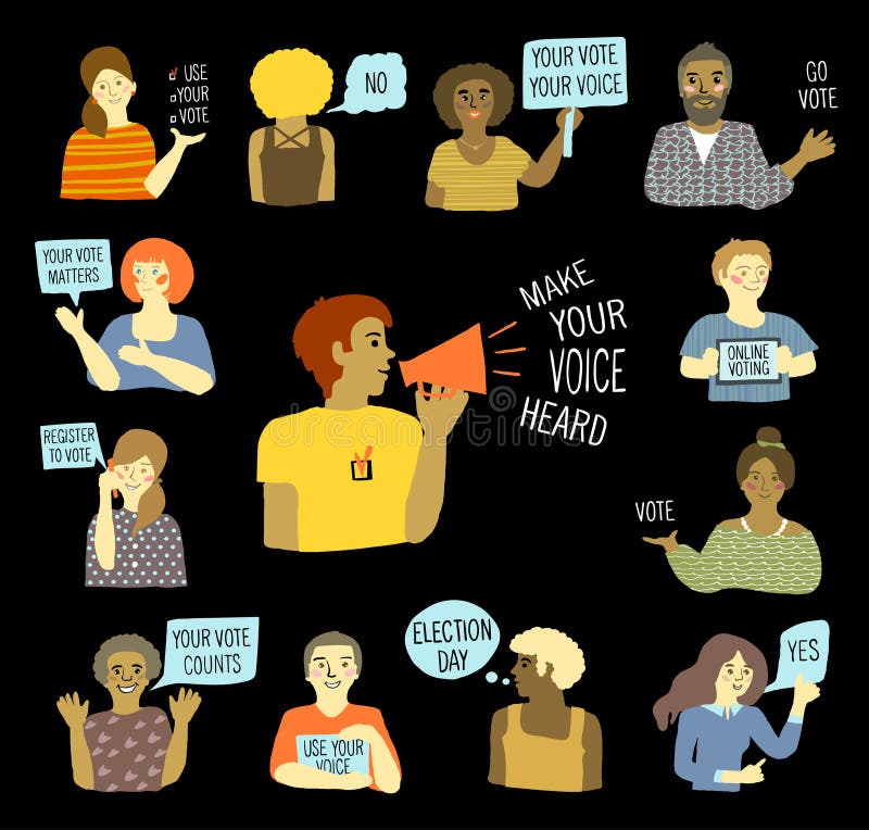 People Activists Calling for Votes, Voting and Election Concept, Pre ...