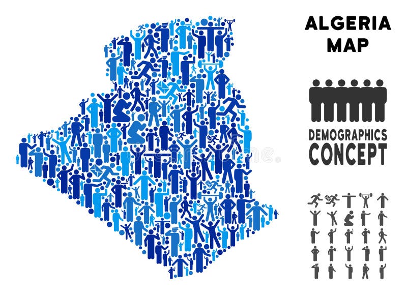 People Algeria Map stock vector. Illustration of composition - 119827743