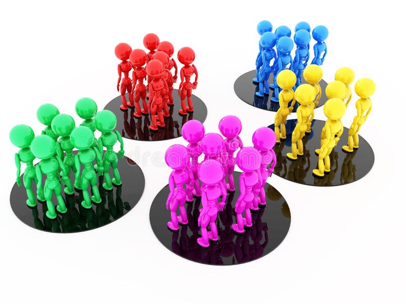 People of All Colors in Black Circles. #4 Stock Illustration ...