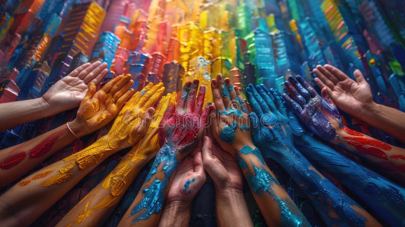 People of All Colors Coming Together in Unity and Peace AIG535 Stock ...