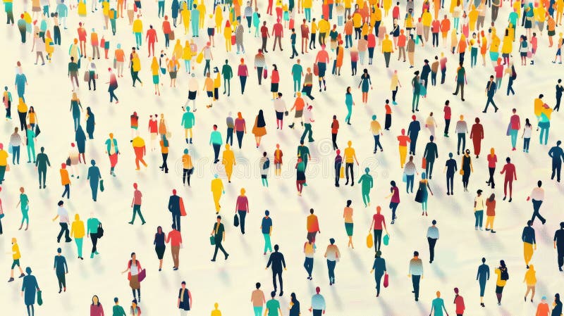 People of All Colors and Styles are Walking Around in a Large Crowd ...