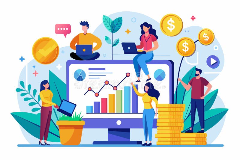 People Analyze Growth Trends in Online Investment Using Digital Tools ...