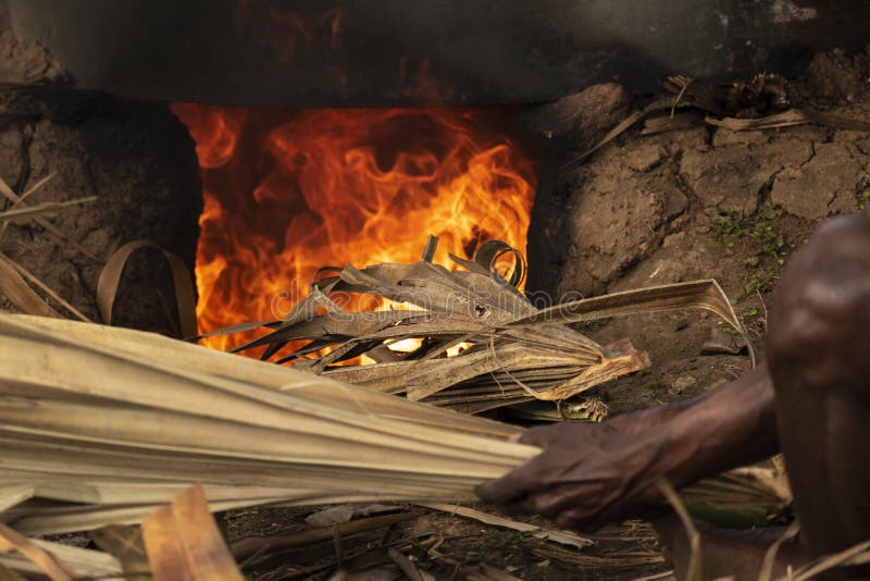 People of Ancient Tribes are Cooking in Their Own Way Stock Photo ...